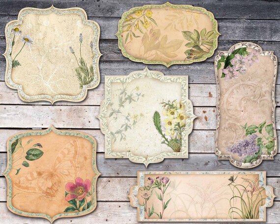 Editable Botanical Labels Write on Floral Labels Botanical - Etsy