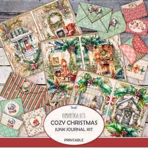 Cozy Christmas Junk Journal Printable Kit, Festive Digital Christmas ...