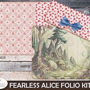 Fearless Alice in Wonderland Digital Folio Kit, Printable Folio Journal ...