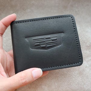 Leather Wallet With Cadillac Logo – Personalized Embossed Men's Wallet ...