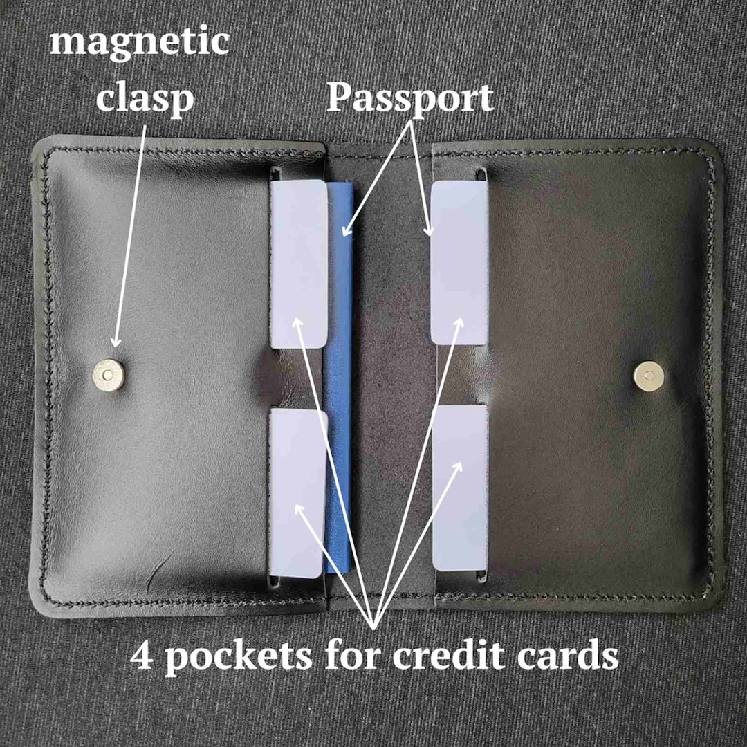 Genuine Leather Driver's License Cover: Black, 4 Card Slots - Etsy