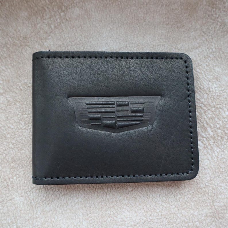 Leather Wallet With Cadillac Logo – Personalized Embossed Men's Wallet ...