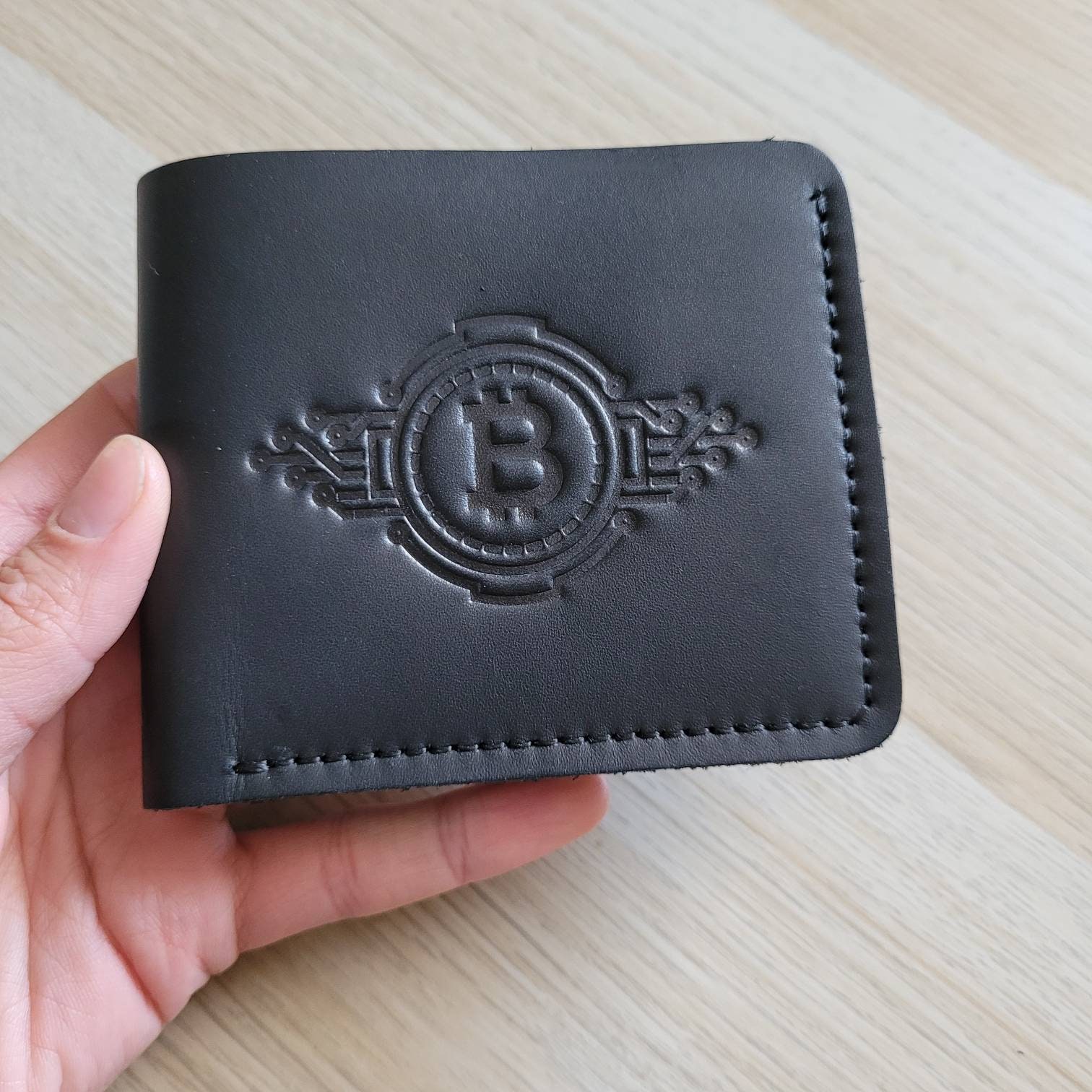 Wallet Leather Bitcoin Small Man Wallet Handmade Wallet Clip for Money ...