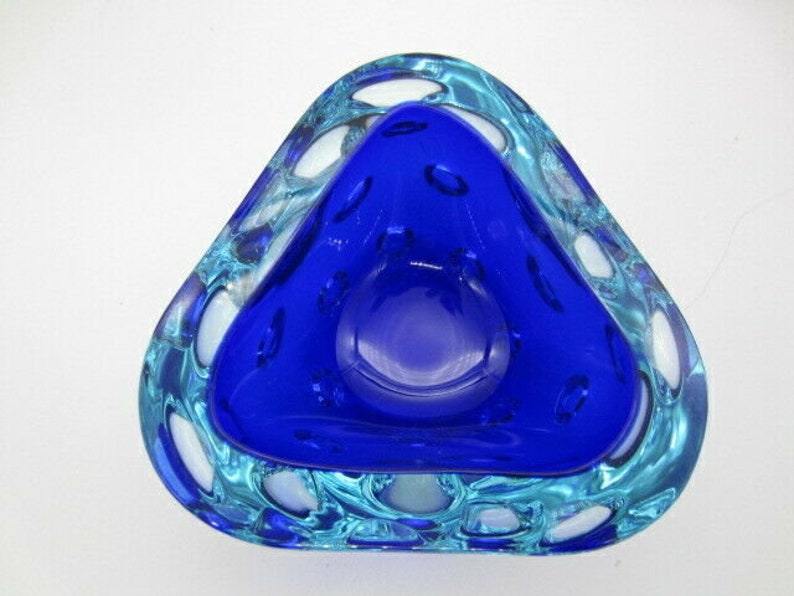 Galliano Ferro Murano Dimpled Geode Bowl Sommerso Cobalt Blue and ...