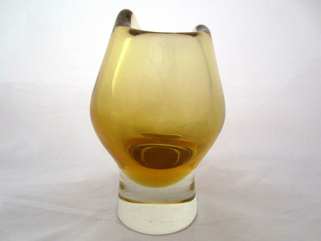 1960s Metelak Harrachov “topaz” Sommerso Art Glass Bud Vase - Etsy