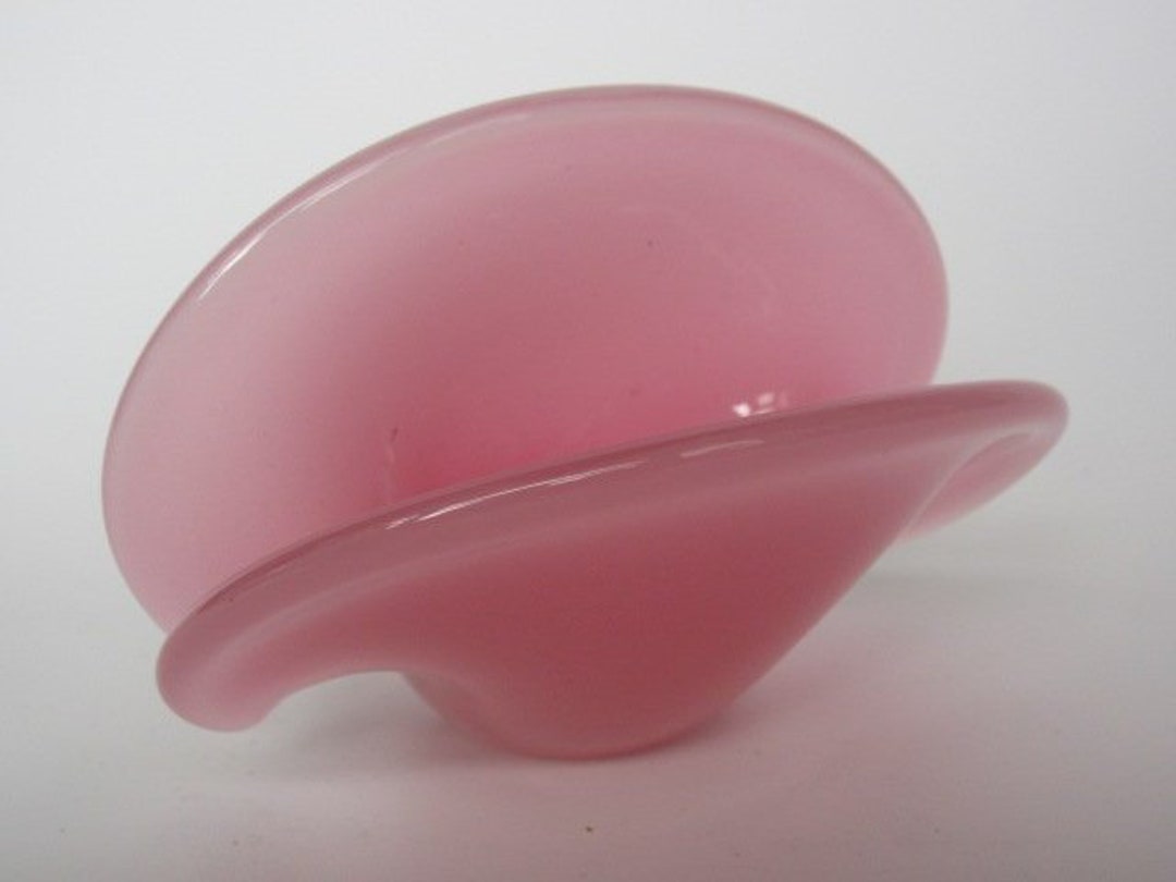 Murano Pink Opaline Clamshell Art Glass Bowl Dual Base - Etsy