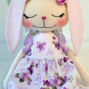 Stuffed Bunny Doll for Kids Cloth Doll Handmade Personalized Rag Doll ...