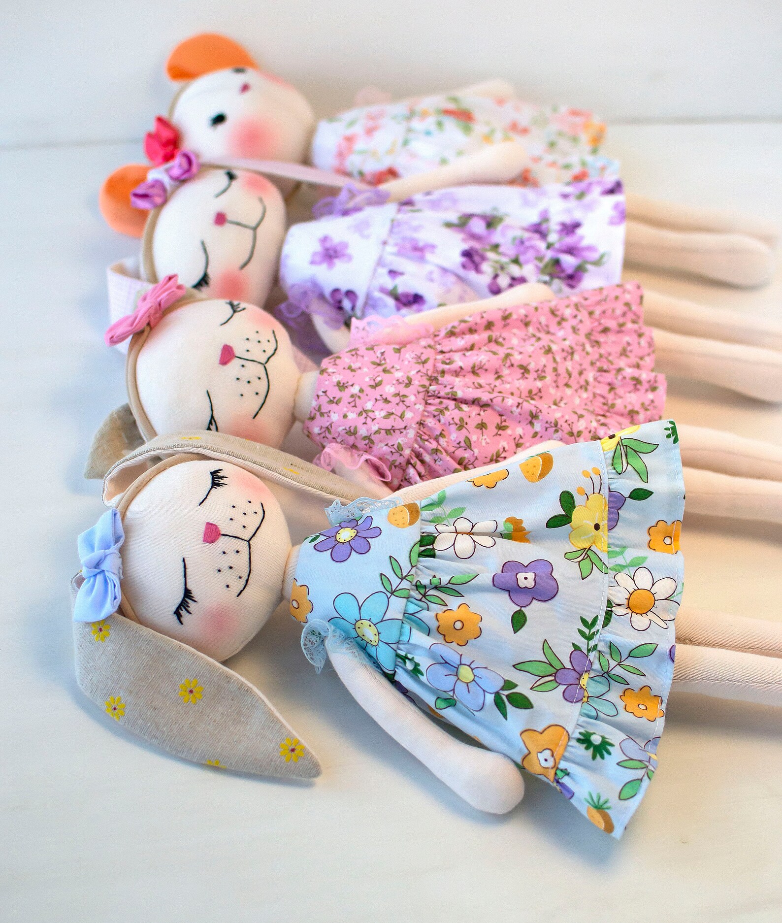 Handmade Bunny Doll Personalized Rag Doll Gift for Girl Stuffed Rabbit ...