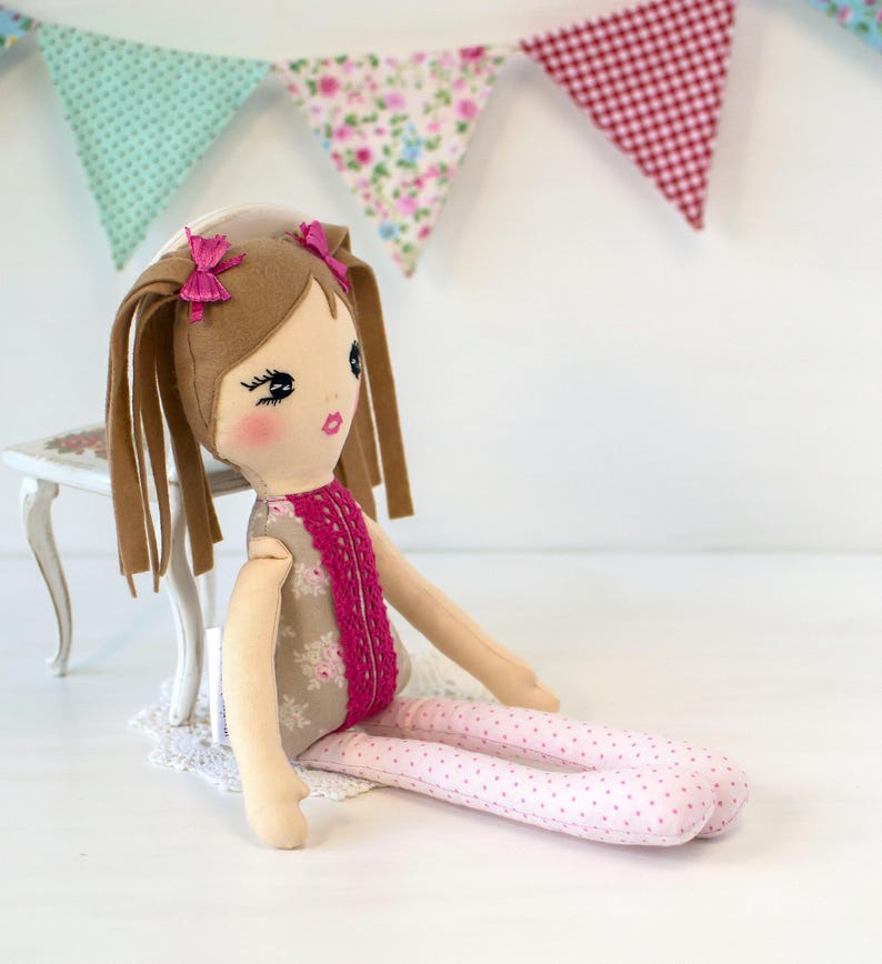 Handmade Rag Doll: 14 In. Personalized Heirloom Cloth Doll, Gift for ...