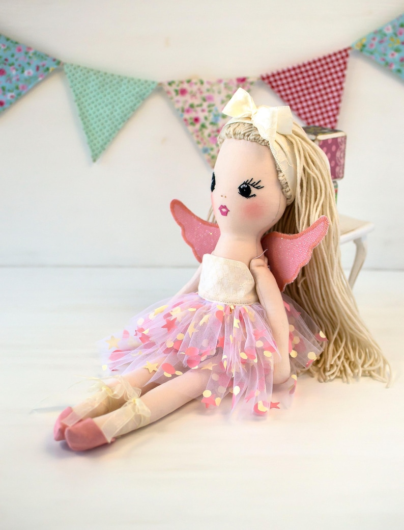 Handmade Angel Rag Doll 16 In.: Personalized Organic Cotton Heirloom ...