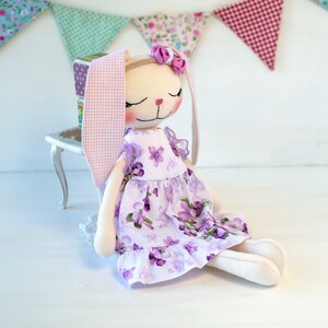 Stuffed Bunny Doll for Kids Cloth Doll Handmade Personalized Rag Doll ...