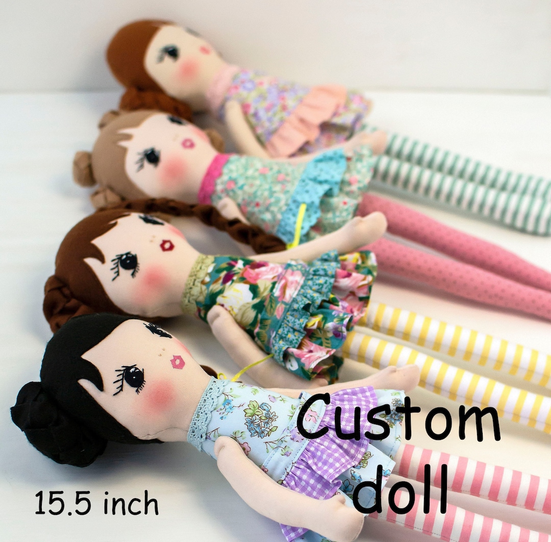 Custom Rag Doll for Girls Personalized Cloth Doll Handmade Fabric Doll ...