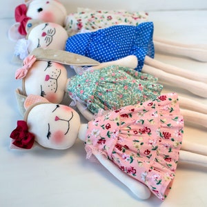 Stuffed Bunny Doll for Kids Cloth Doll Handmade Personalized Rag Doll ...