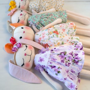 Stuffed Bunny Doll for Kids Cloth Doll Handmade Personalized Rag Doll ...