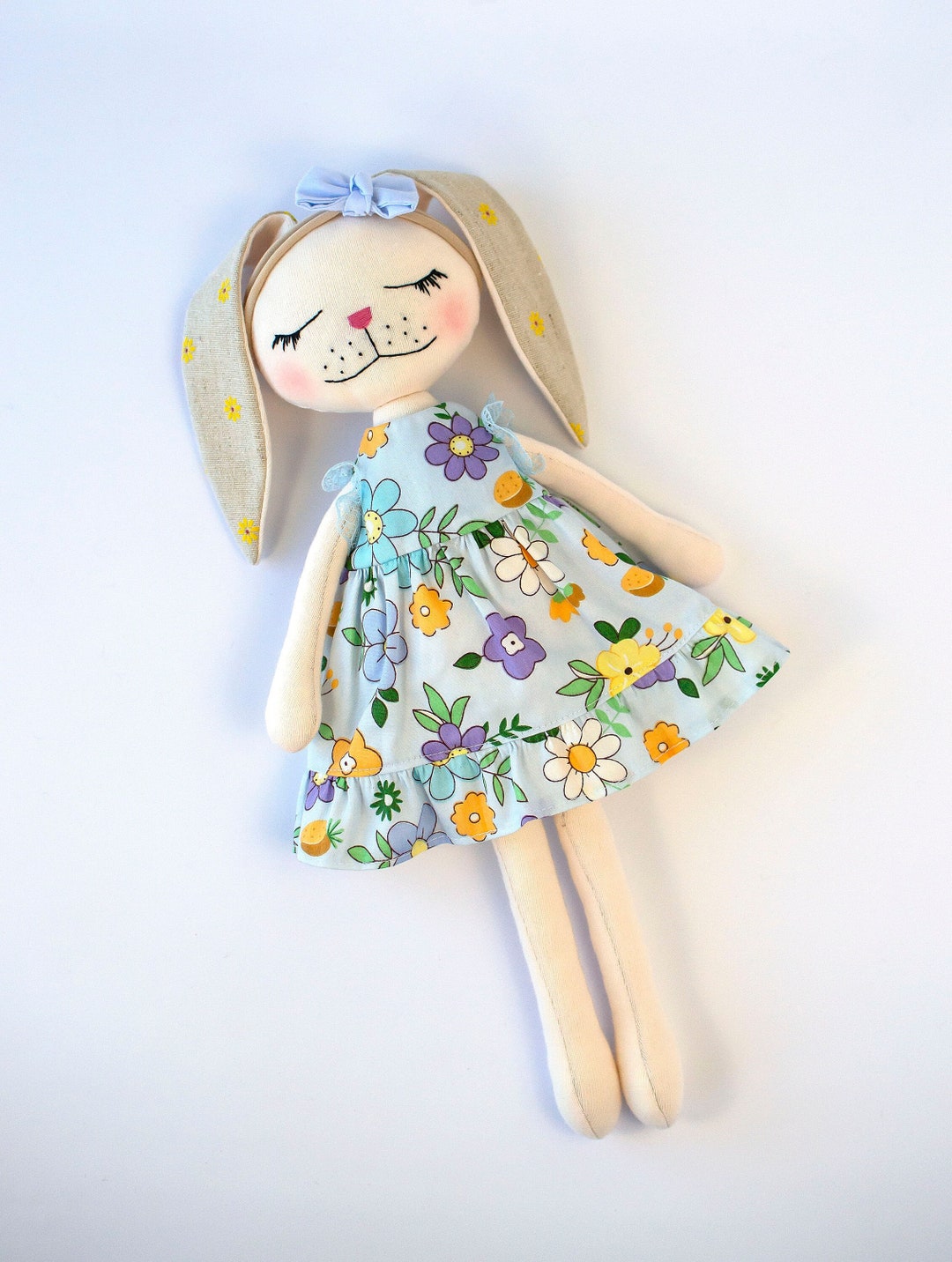 Handmade Bunny Doll Personalized Rag Doll Gift for Girl Stuffed Rabbit ...