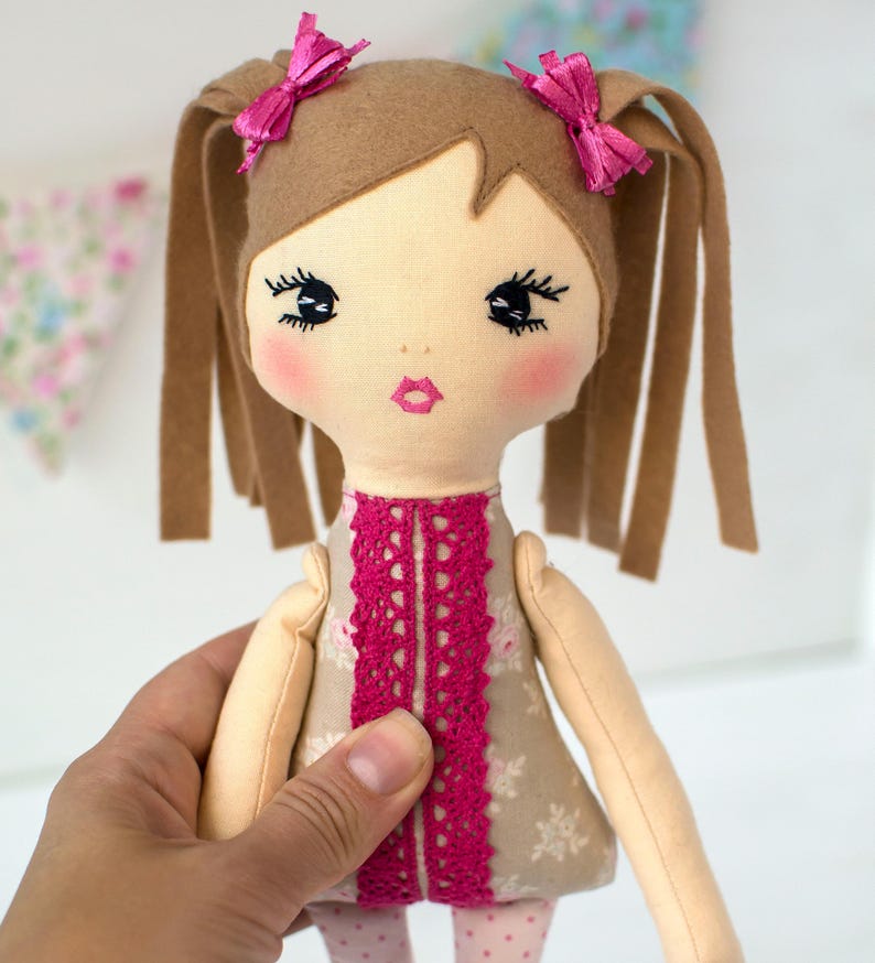 Handmade Rag Doll: 14 In. Personalized Heirloom Cloth Doll, Gift for ...