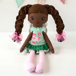 Black Rag Doll Handmade Cloth Doll Heirloom Doll Personalized - Etsy