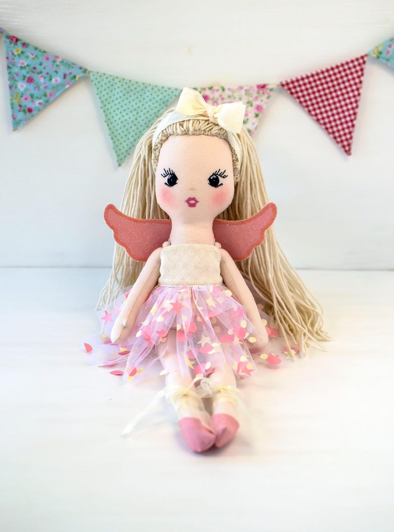 Handmade Angel Rag Doll 16 In.: Personalized Organic Cotton Heirloom ...