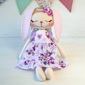Stuffed Bunny Doll for Kids Cloth Doll Handmade Personalized Rag Doll ...
