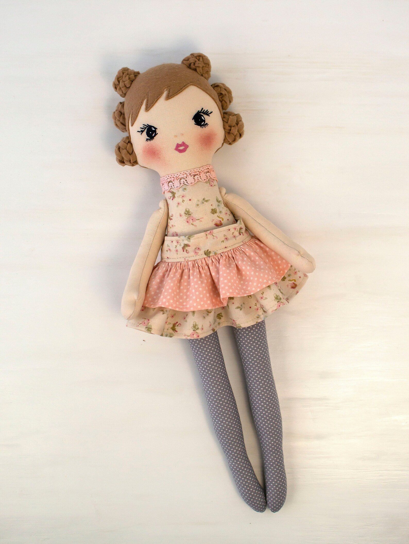 Handmade Rag Doll Gift for Girl Personalized Cloth Doll Heirloom Doll ...