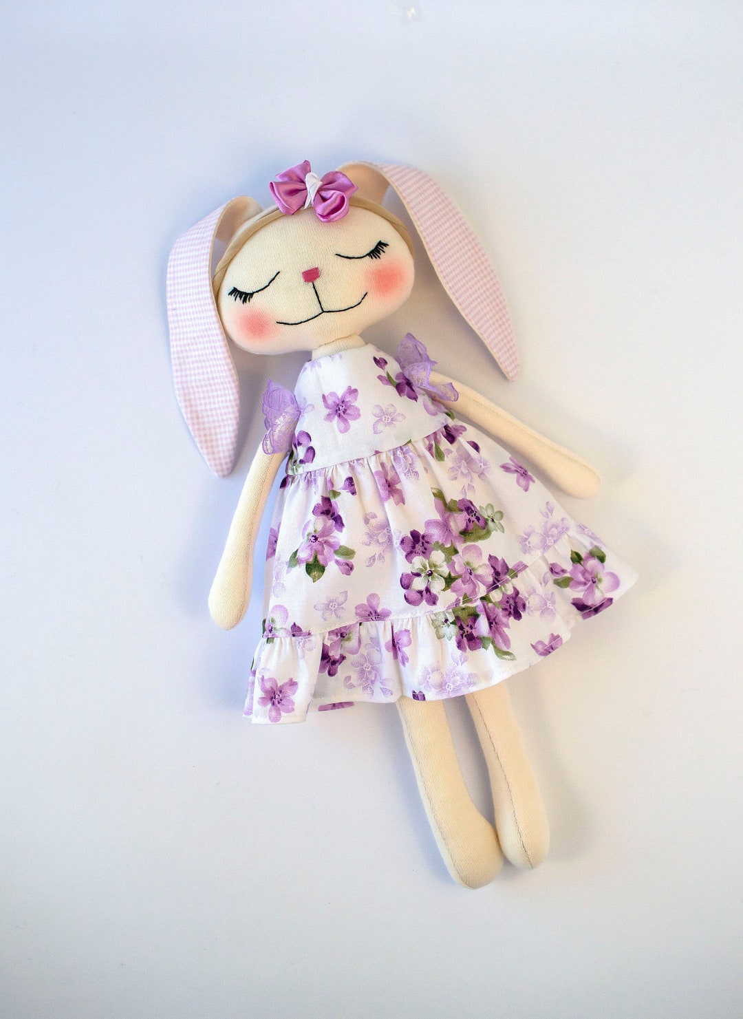 Stuffed Bunny Doll for Kids Cloth Doll Handmade Personalized Rag Doll ...