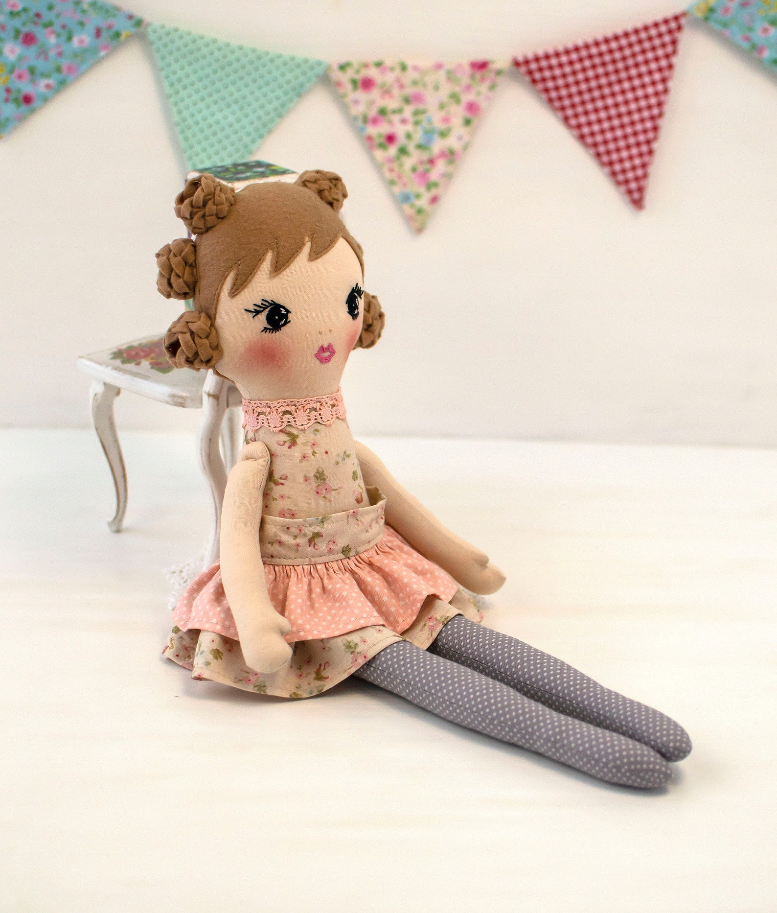 Handmade Rag Doll Gift for Girl Personalized Cloth Doll Heirloom Doll ...
