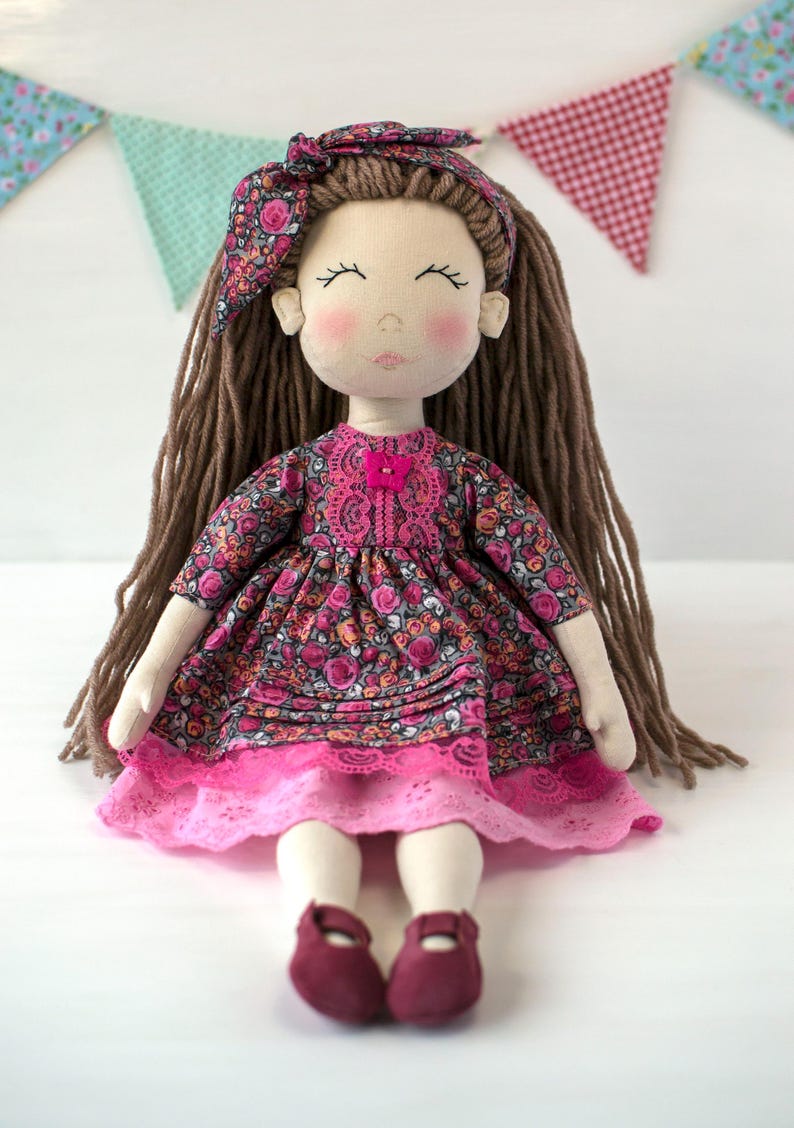Personalized Handmade Rag Doll: Embroidered Heirloom Doll 16 In. - Etsy UK