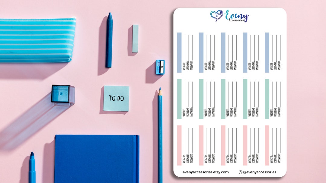 Password Tracker Stickers | Password Tracker | Password Reminder - Etsy