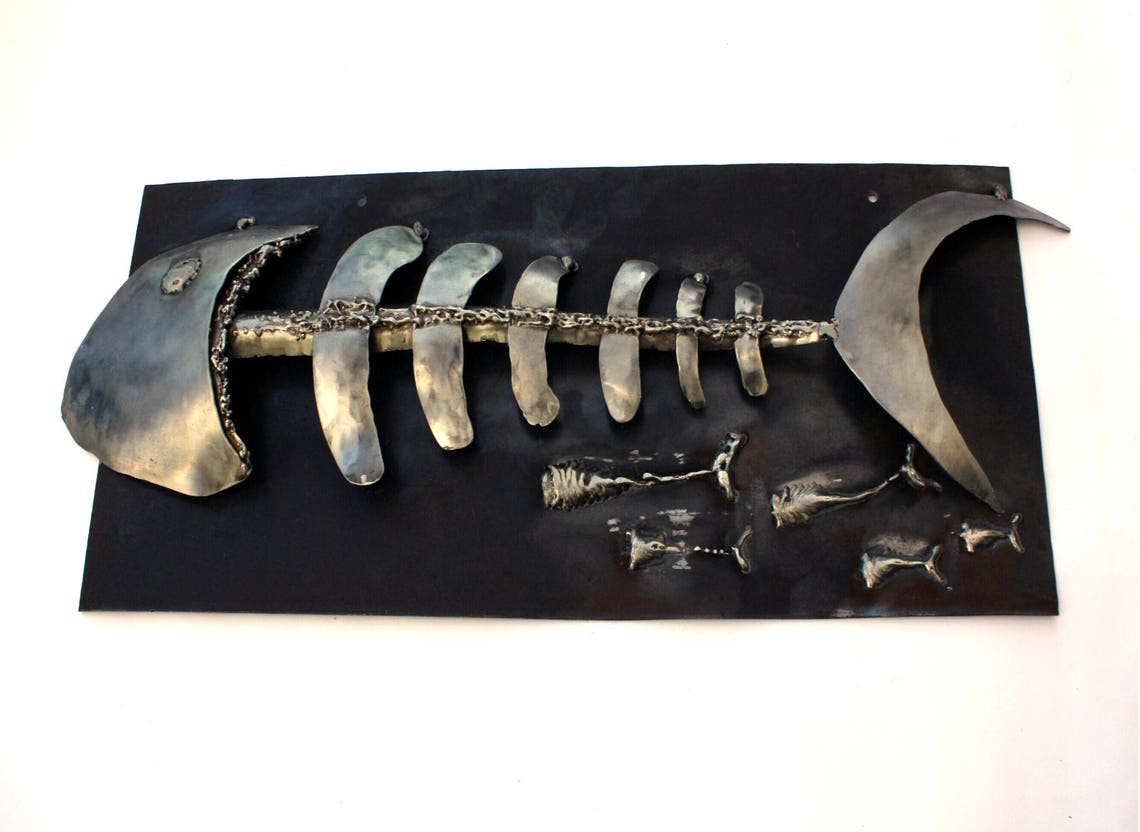 Metal Fish Art fish Skeleton Fish Wall Decor Wall | Etsy