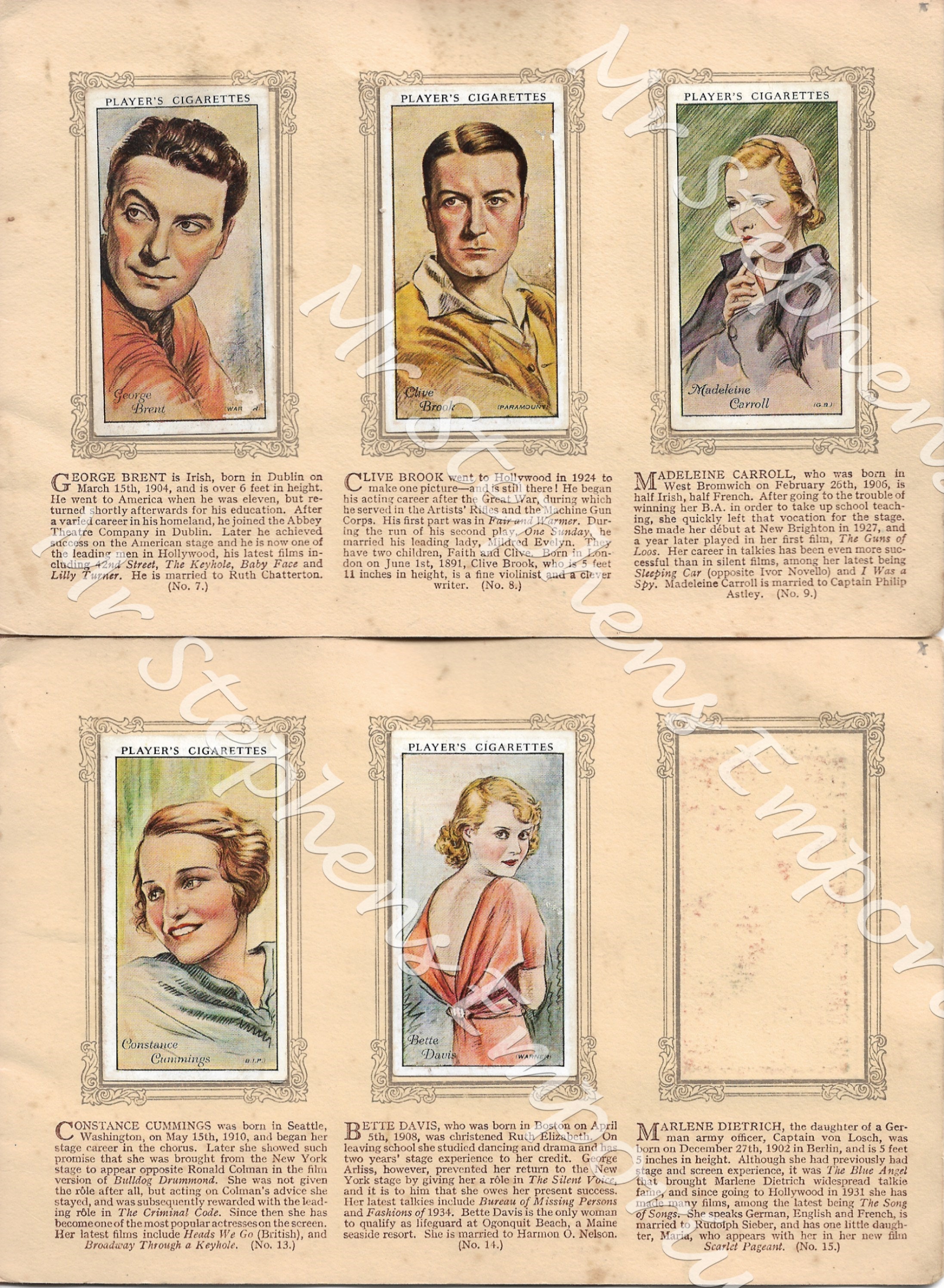 Old Film Stars Pre War Cigarette Cards Digital Download - Etsy UK