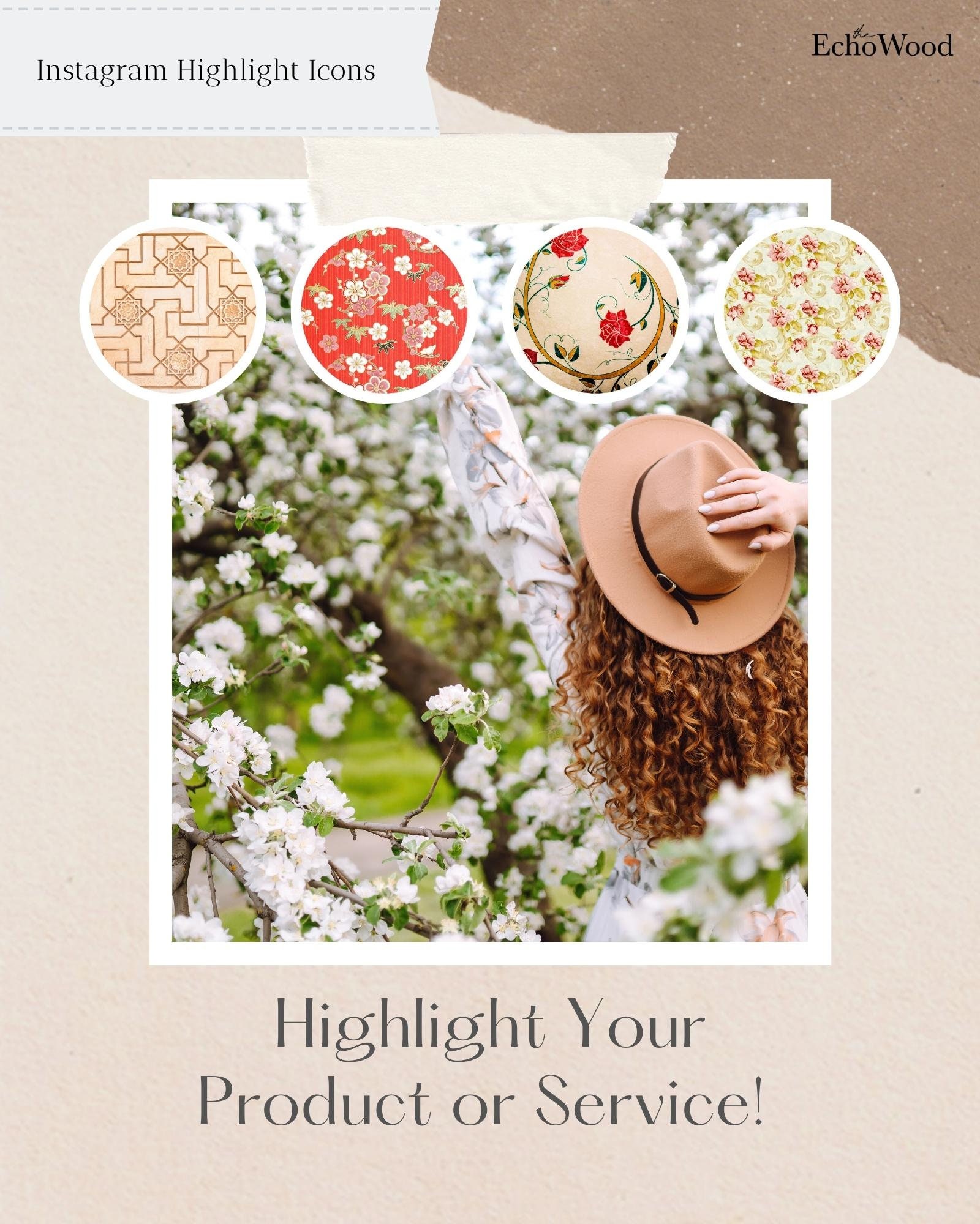 Watercolor Floral Instagram Highlight Covers, Hand-painted Flower ...