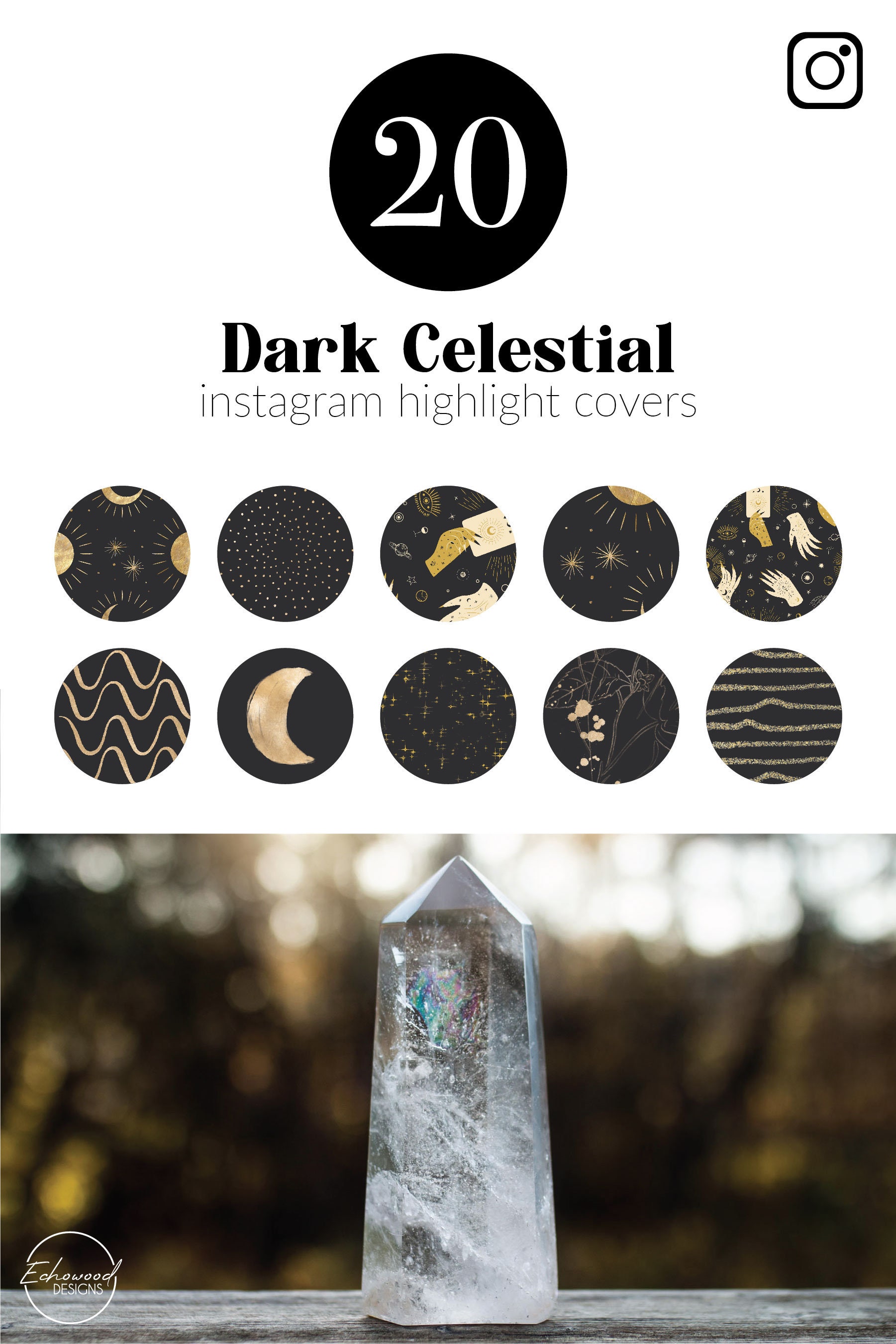 Celestial Highlight Covers for Instagram Template, Boho Instagram Story ...