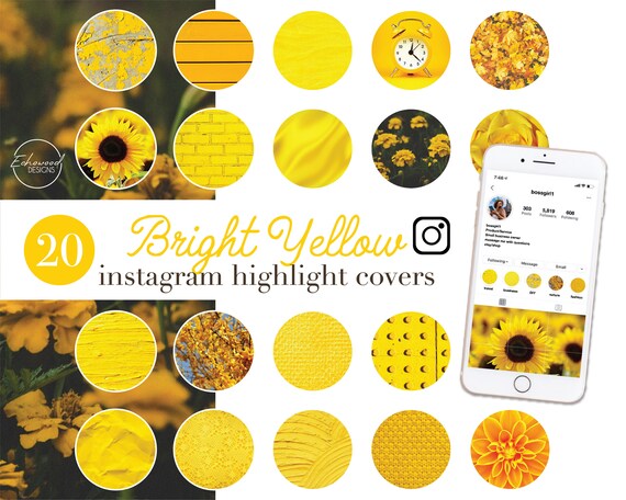 Yellow Instagram Highlight Icons for Lifestyle Blog Instagram | Etsy