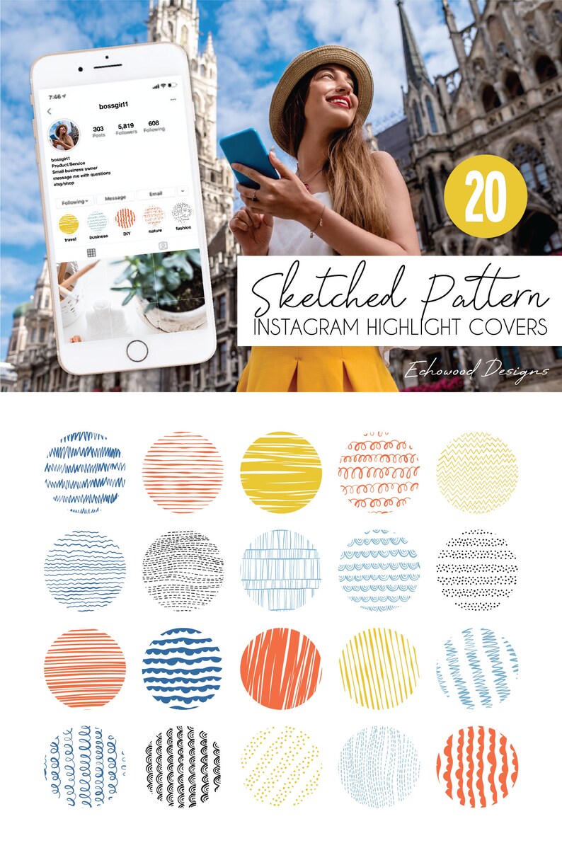 Colorful Instagram Highlight Covers, Line Drawing Icons, Instagram ...