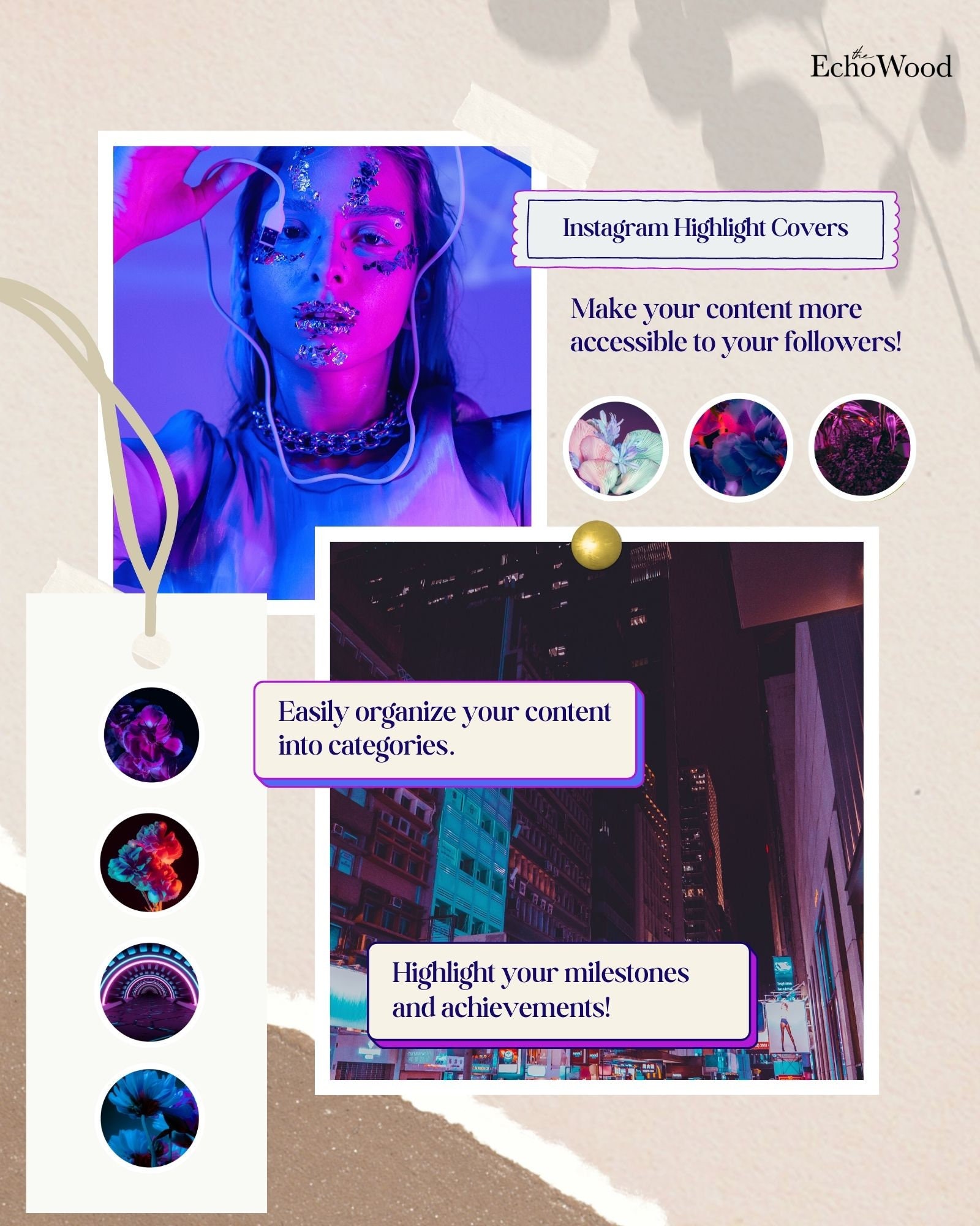 Holographic Instagram Highlight Covers, Neon Highlight Covers ...