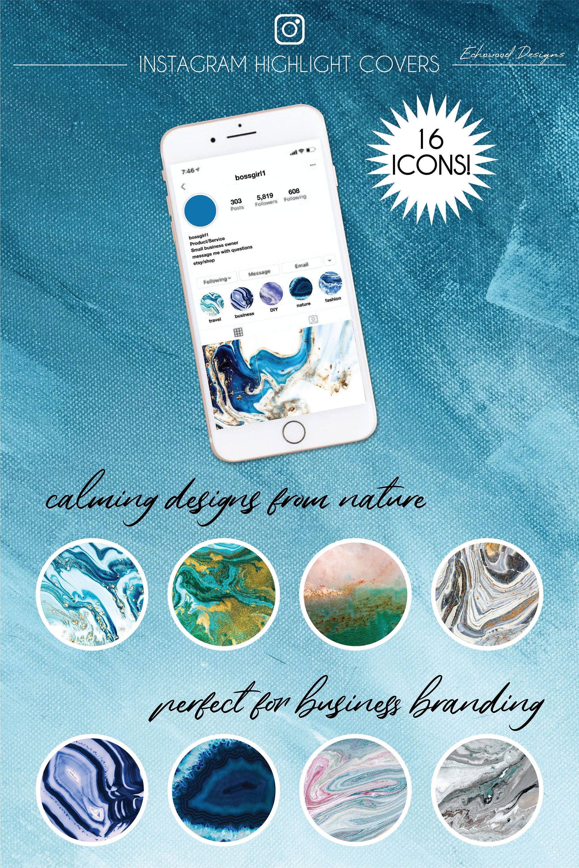 Marble Highlight Covers, Instagram Highlight Icons, Marble Instagram ...