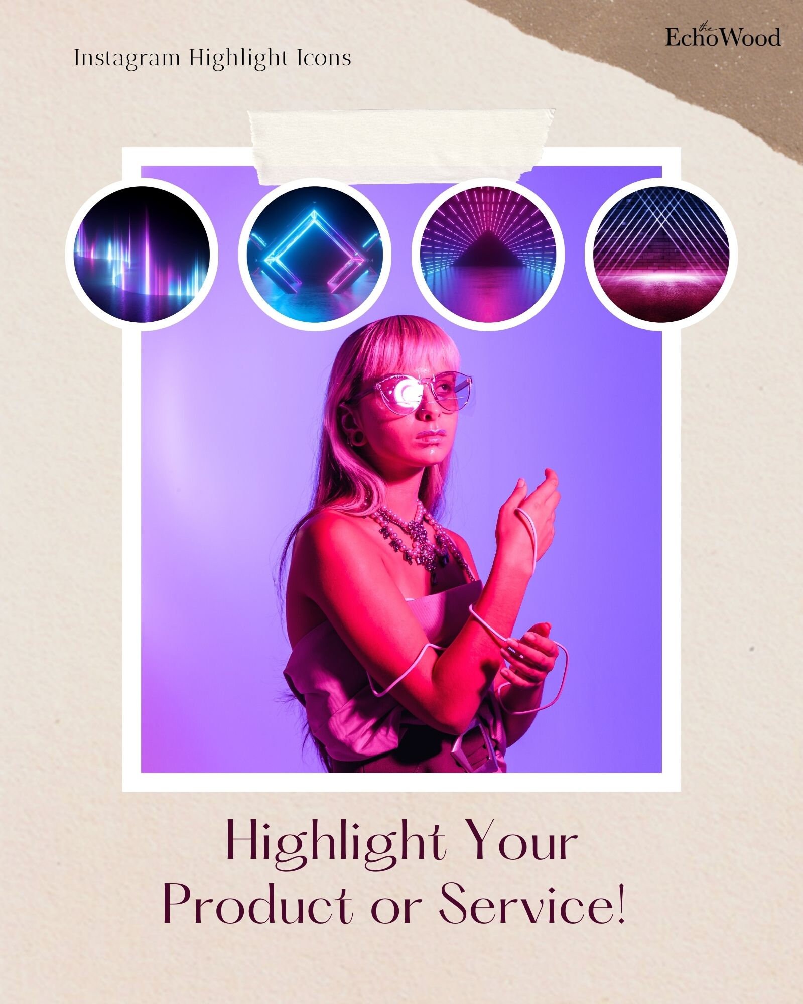 Holographic Instagram Highlight Covers, Neon Highlight Covers ...