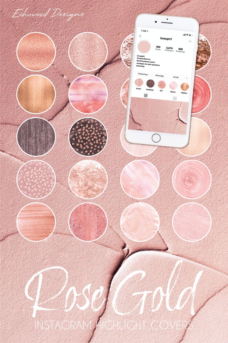 Rose Gold Instagram Highlight Covers, Pink Highlight Covers, Blush Pink ...