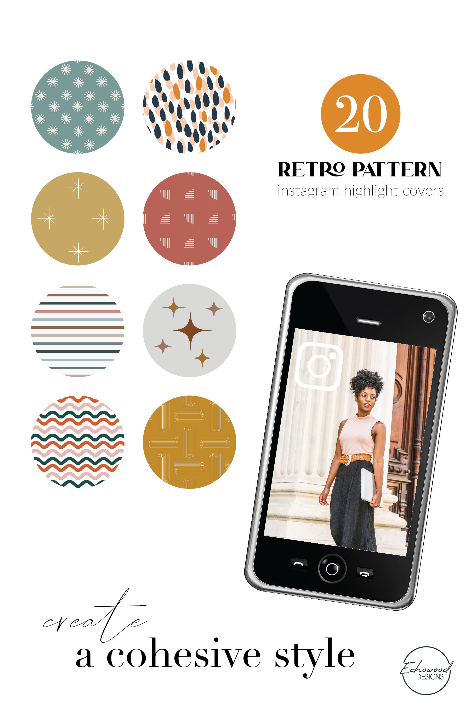 Retro Instagram Highlight Covers for Boho Story Highlights, Colorful ...