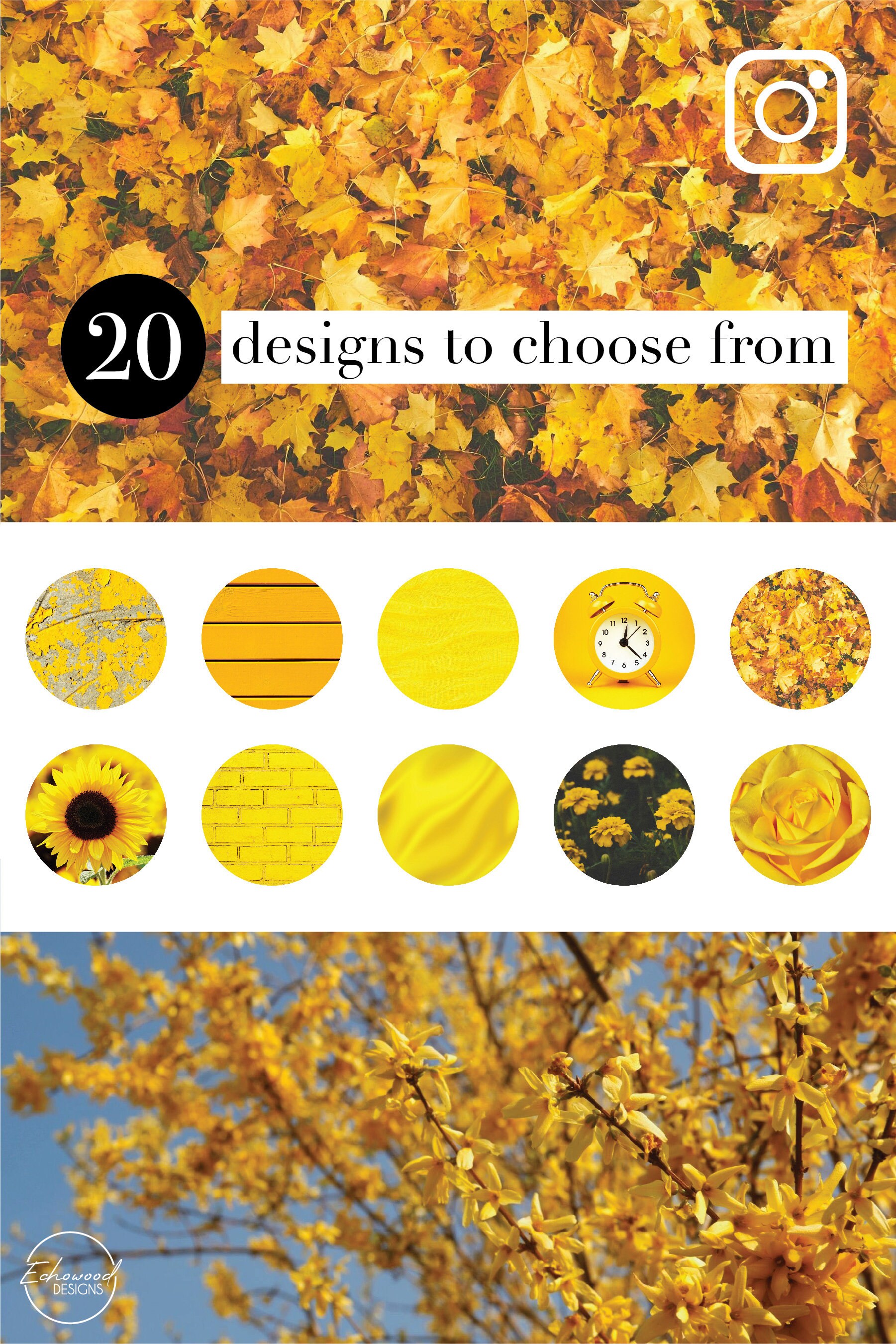 Yellow Instagram Highlight Icons for Lifestyle Blog, Instagram ...