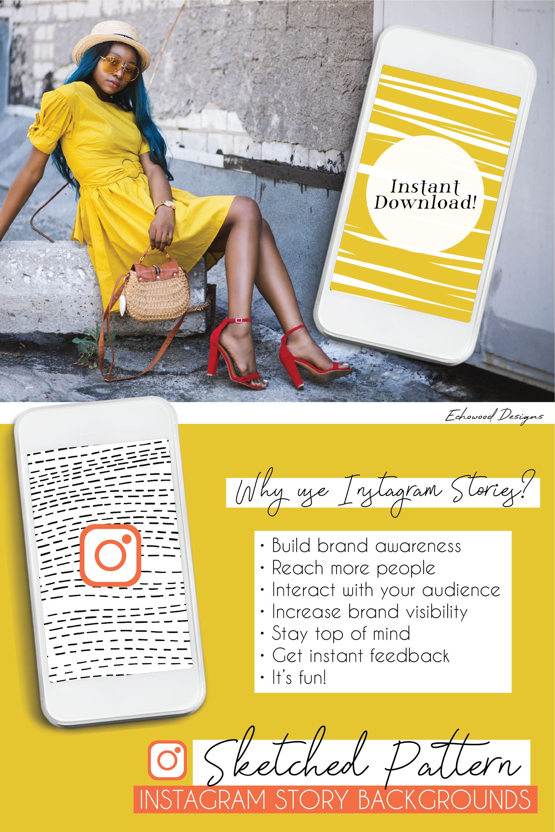 Colorful Instagram Story Background, Instagram Template Modern, Memphis ...
