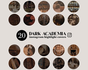 30 Dark Academia Instagram Highlight Covers Dark Brown Palette IG Solid ...
