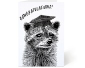 Raccoon Graduation Card Congratulations Card for Graduation - Etsy