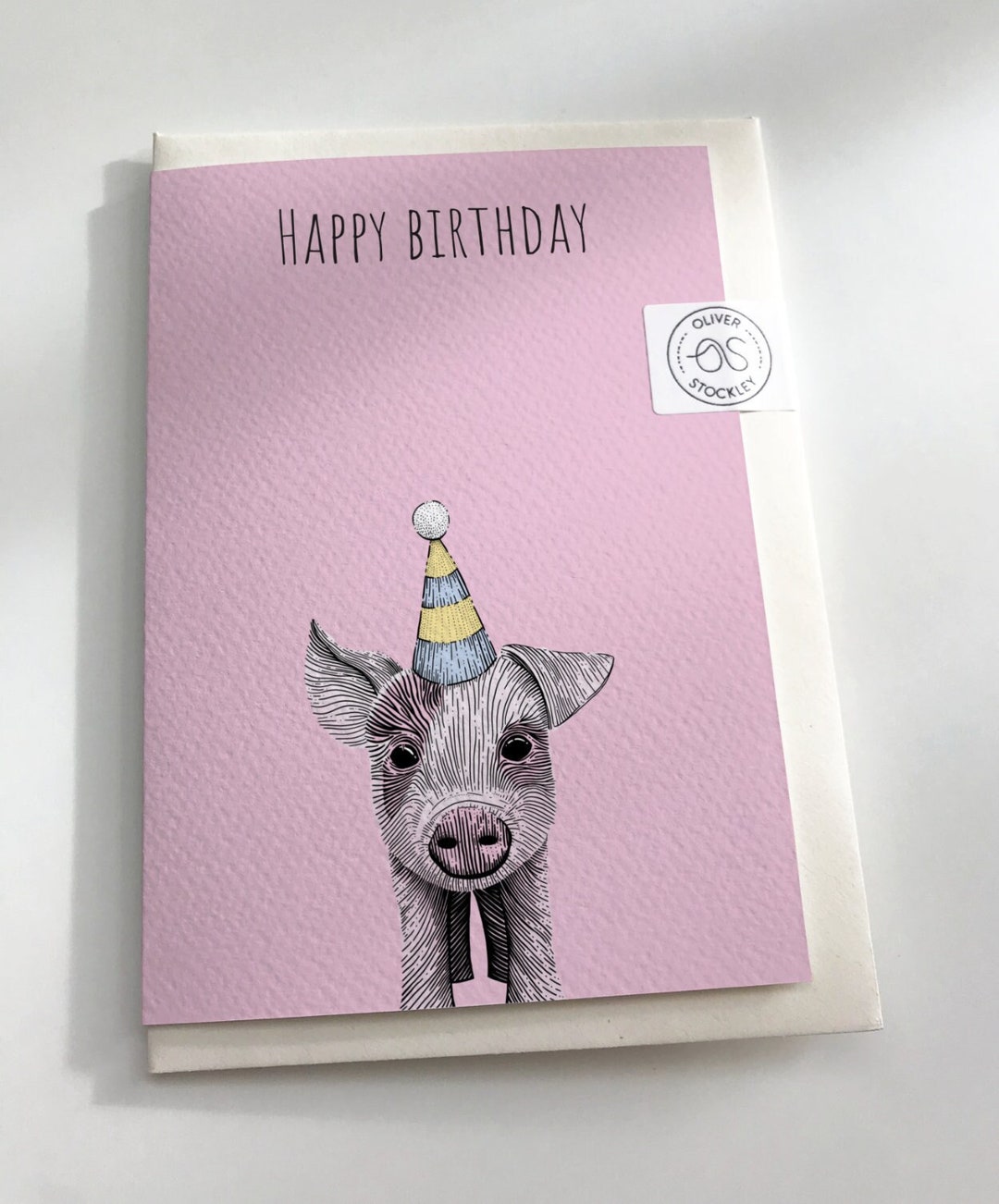Pig Birthday Card Cute Birthday Card Piglet Birthday Card Baby Pig ...