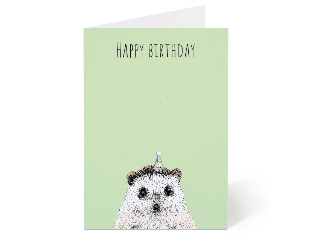Hedgehog Birthday Card Cute Hedgehog Card Hedgehog Greeting Card Happy ...