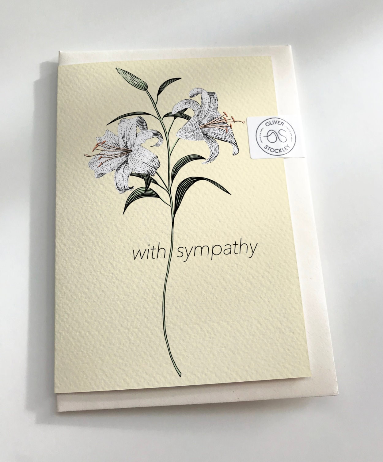 Lily With Sympathy Card Sympathy Card Condolence Card Bereavement Card ...