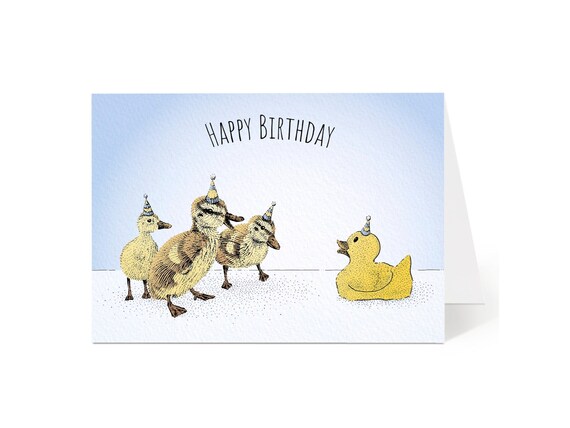 Duck Birthday Card Cute Duck Card Funny Duck Birthday Card - Etsy