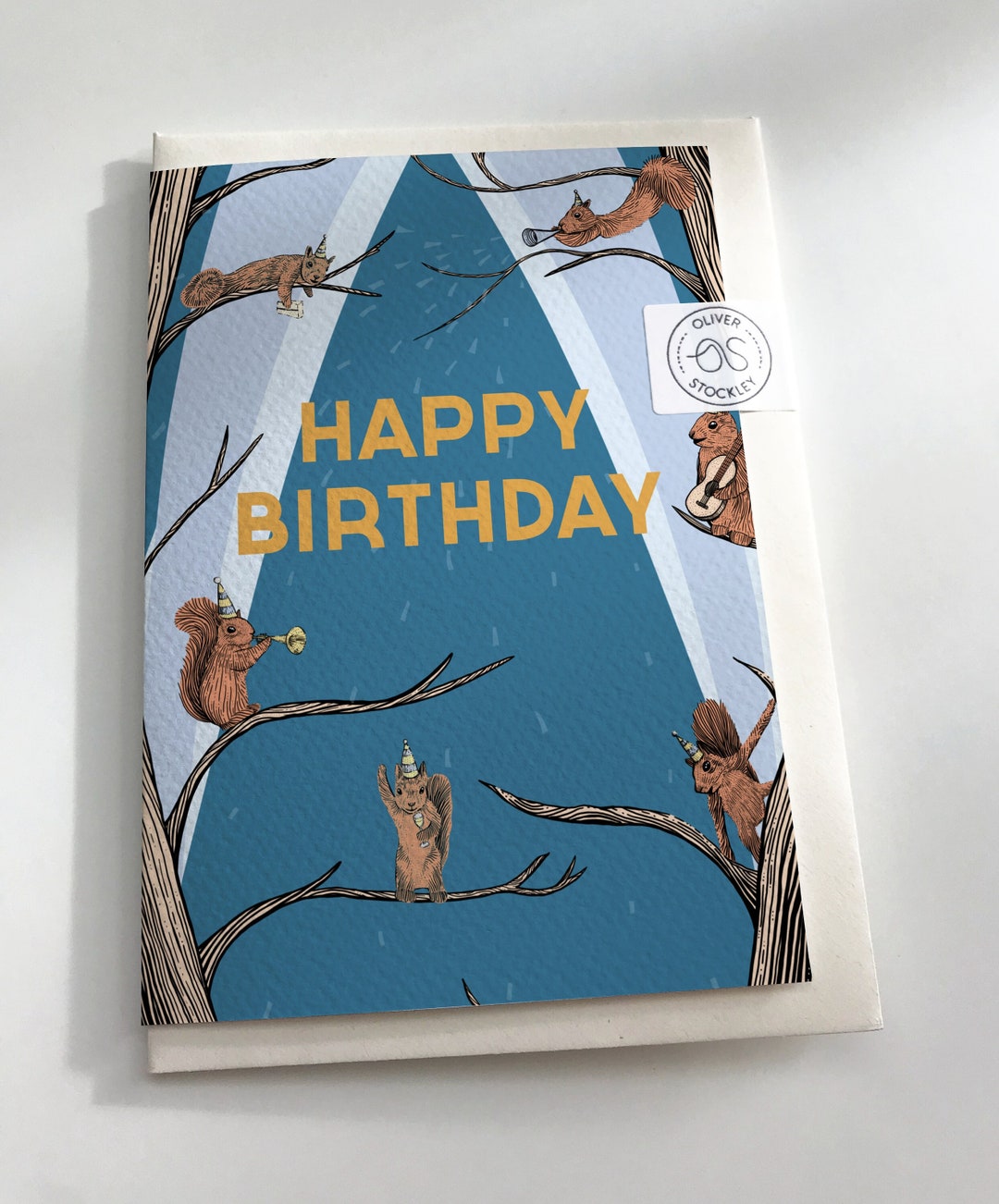 Musical Squirrel Birthday Card Red Squirrel Card Wildlife Birthday Card ...