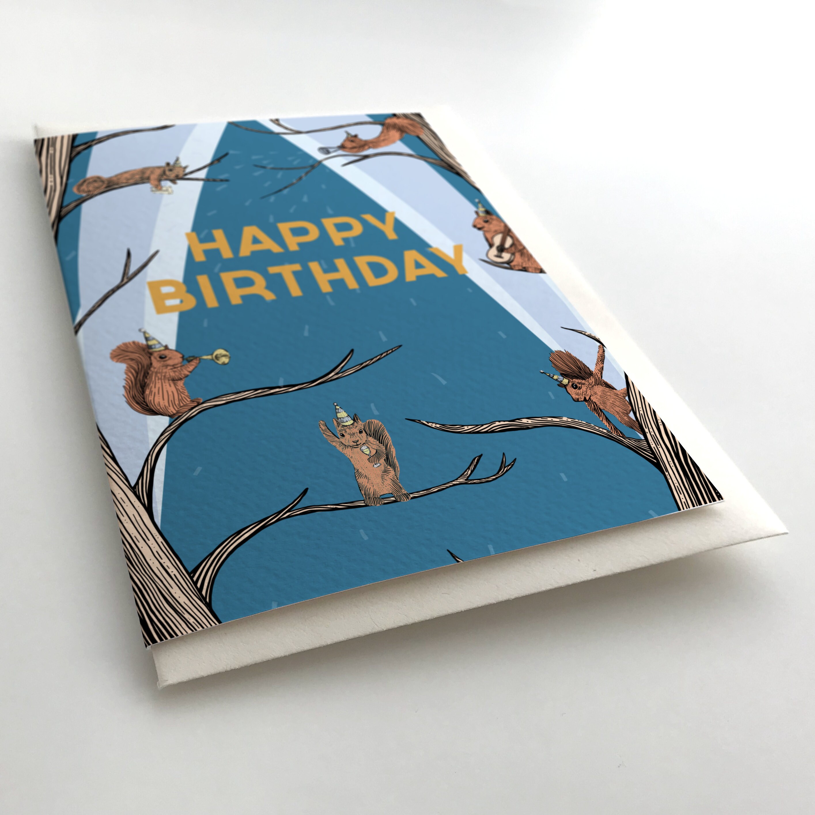 Musical Squirrel Birthday Card Red Squirrel Card Wildlife - Etsy