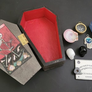 COFFIN FORTUNE TELLER Kit W/ Universal Waite Tiny Tarot White - Etsy